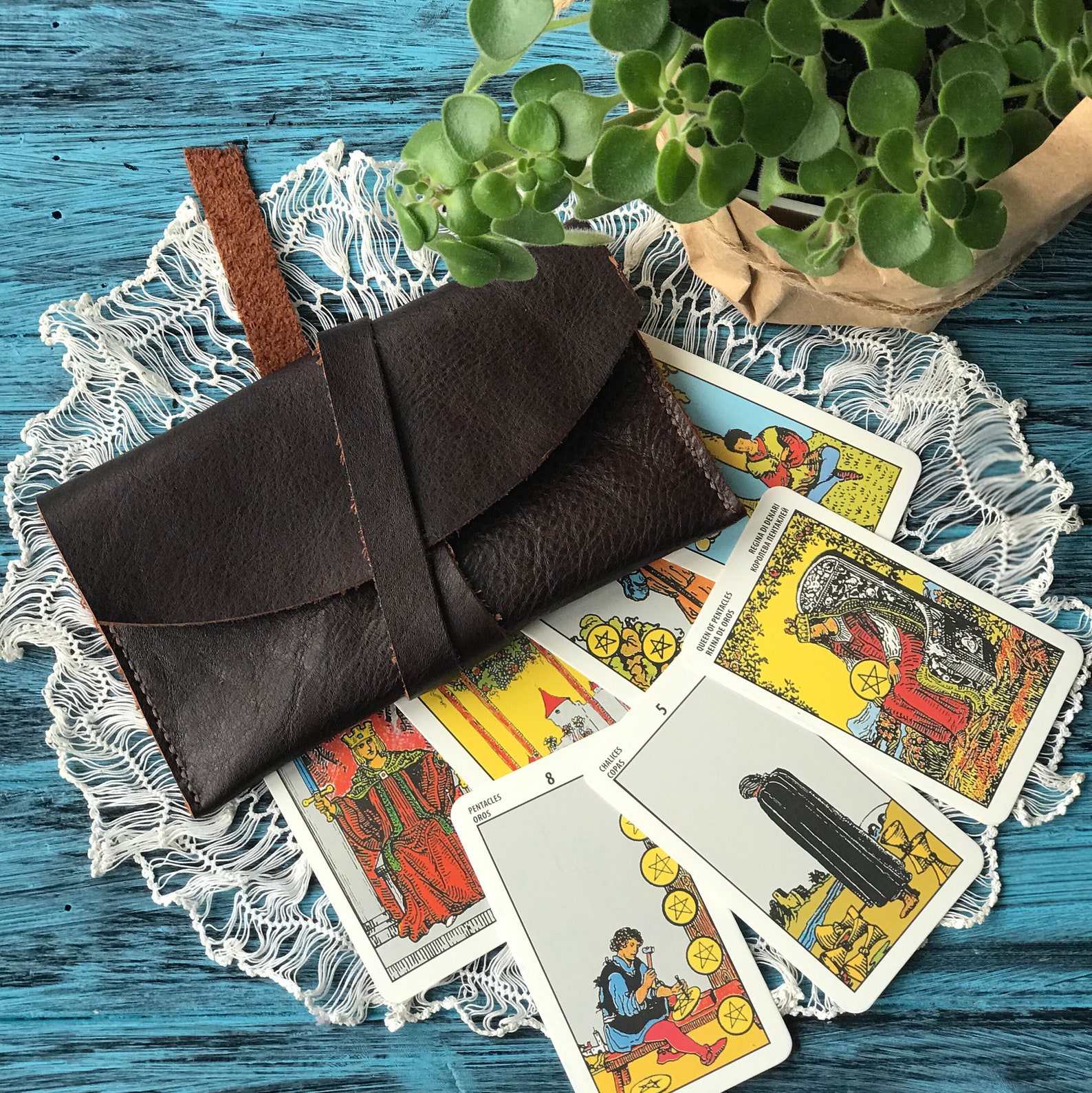 Personalized LEATHER TAROT Card Case Tarot Deck Holder Tarot - Etsy