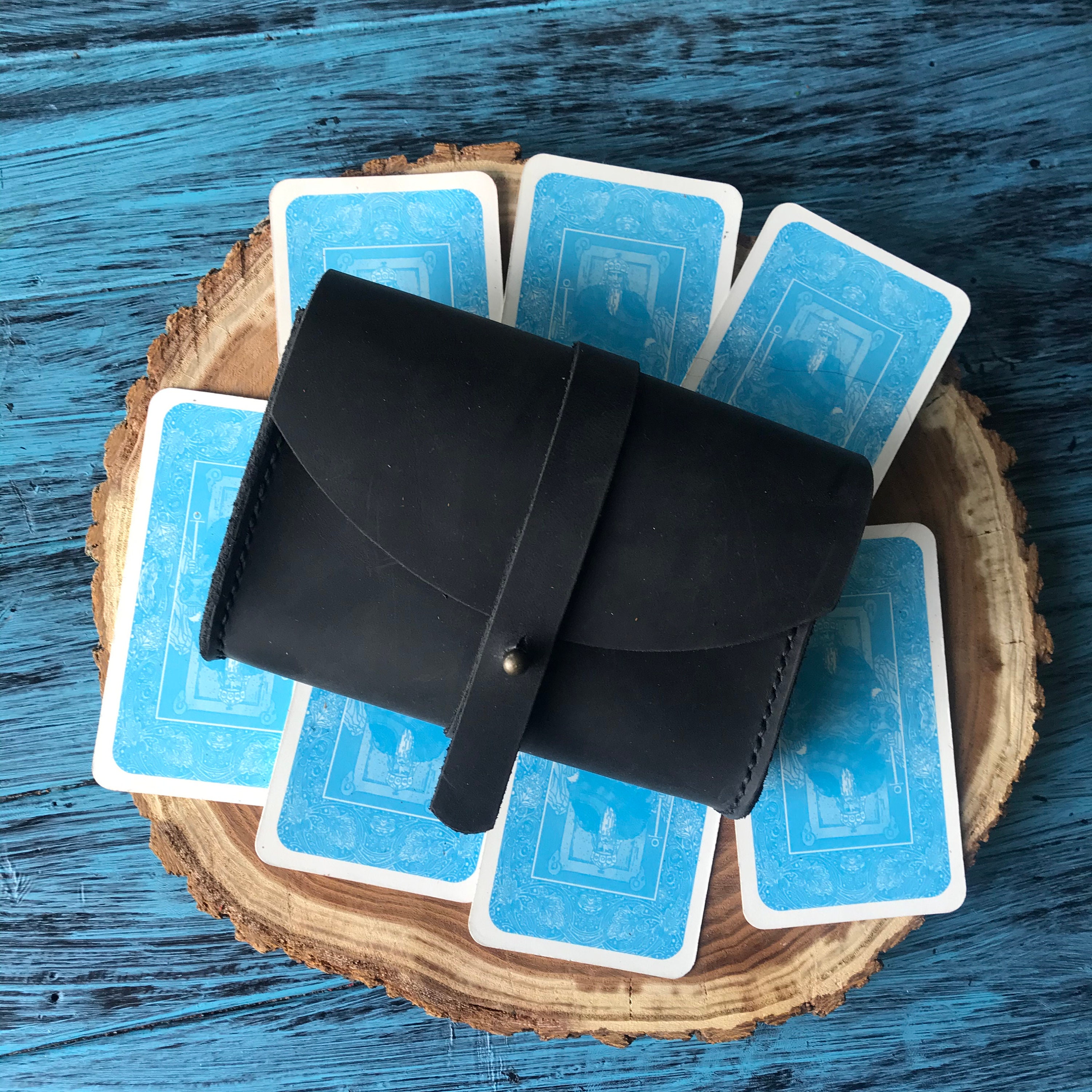 CUSTOM TAROT card case Leather tarot deck case Brown tarot | Etsy