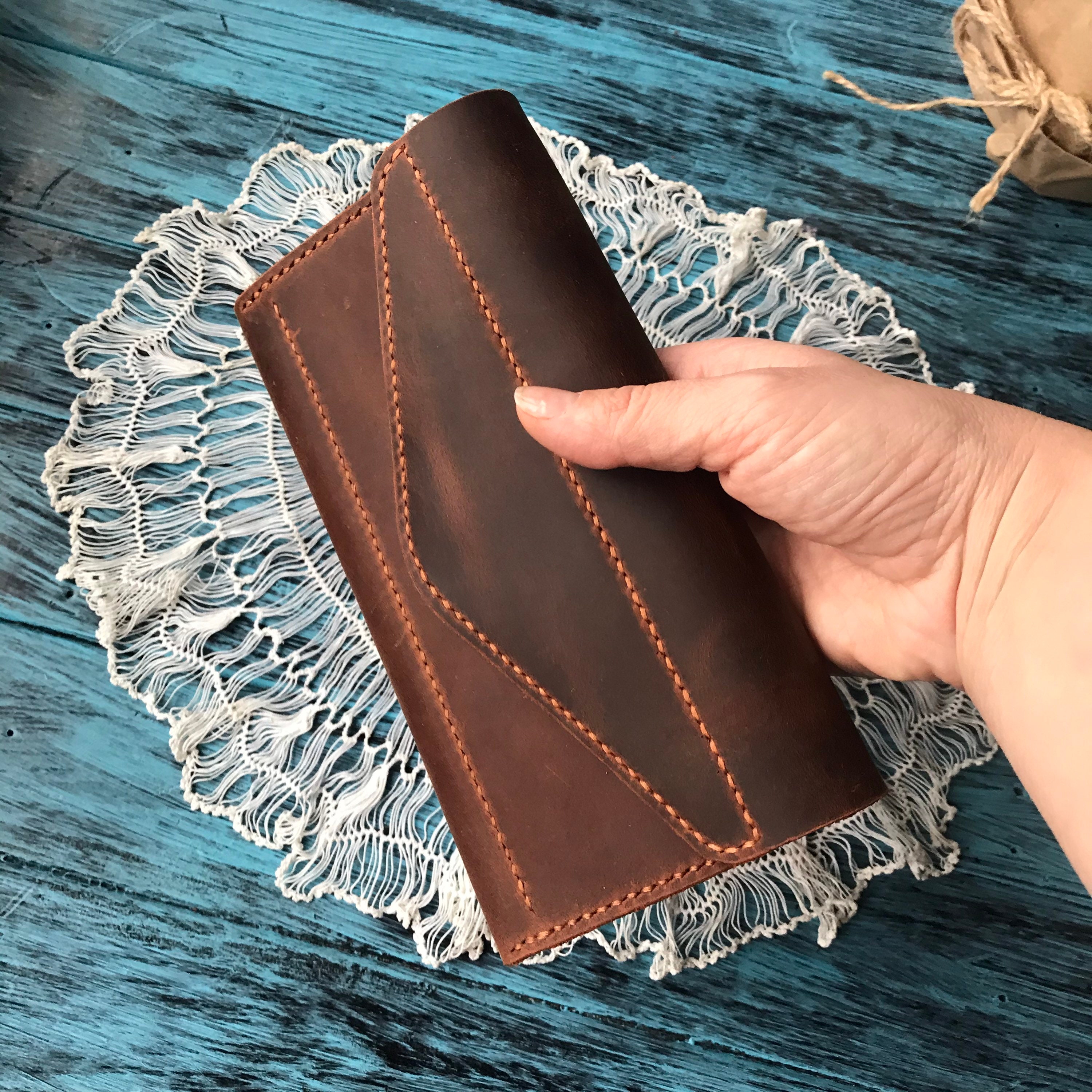 Brown Cash Envelope Wallet Cash Envelopes Leather Envelope | Etsy