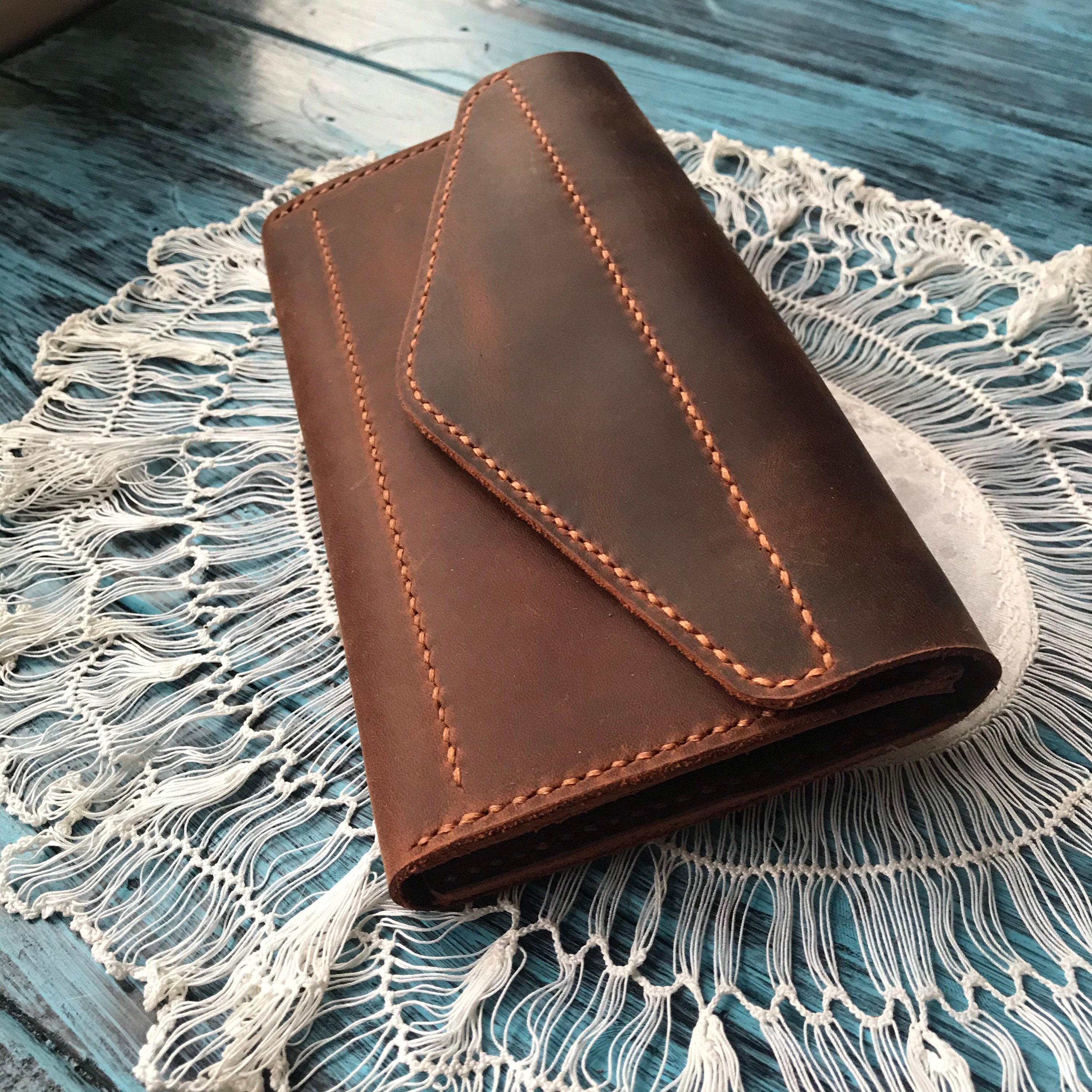 Brown Cash Envelope Wallet Cash Envelopes Leather Envelope | Etsy