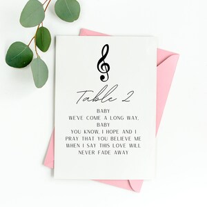 Music Table Numbers Template - Etsy