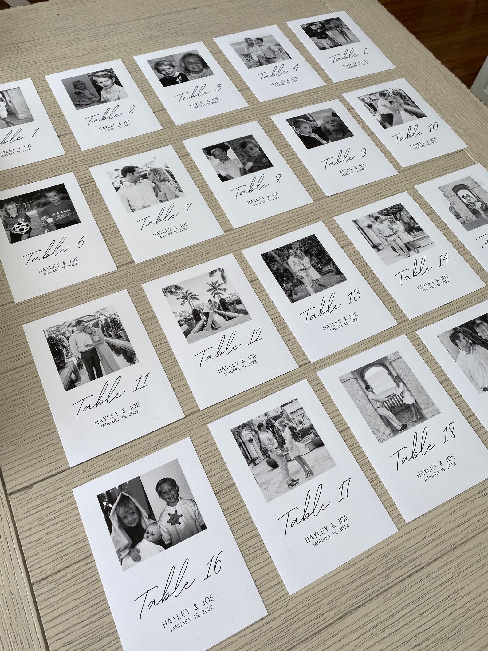 Wedding Table Numbers With Photos Template Digital Download - Etsy