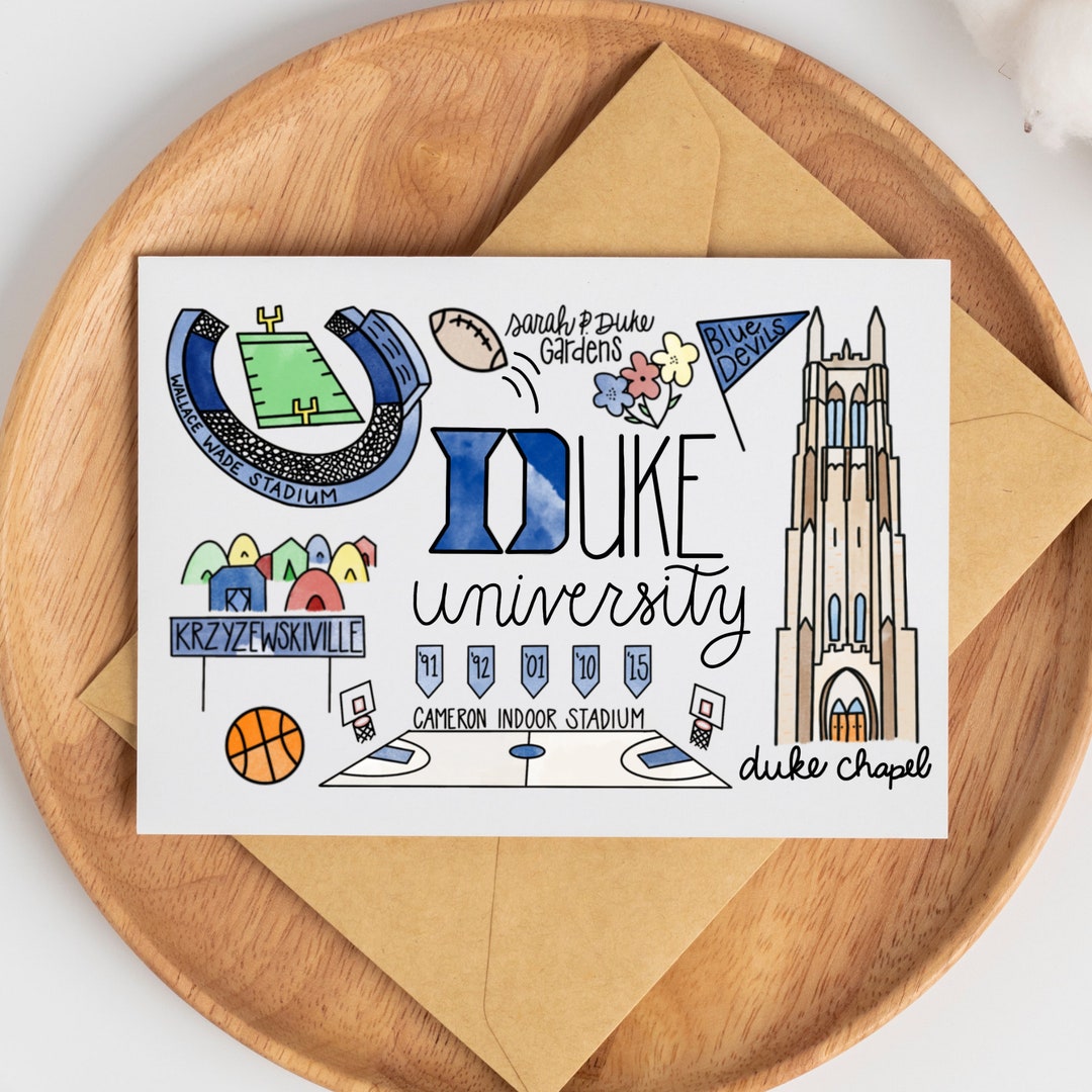 DUKE UNIVERSITY Art Print, Durham, North Carolina City Print, Duke Wall ...