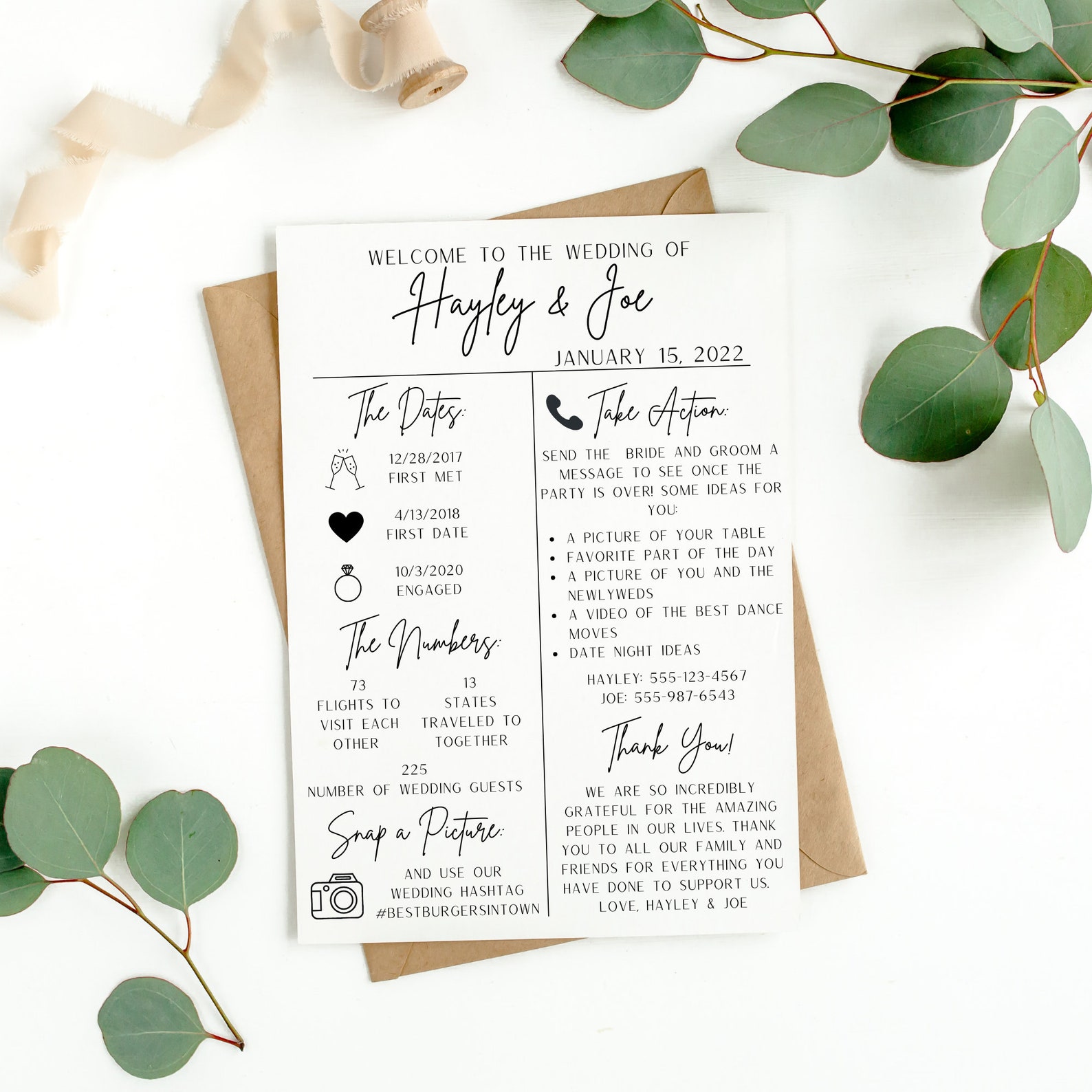 Fun Wedding Infographic Template Digital Download Instant - Etsy