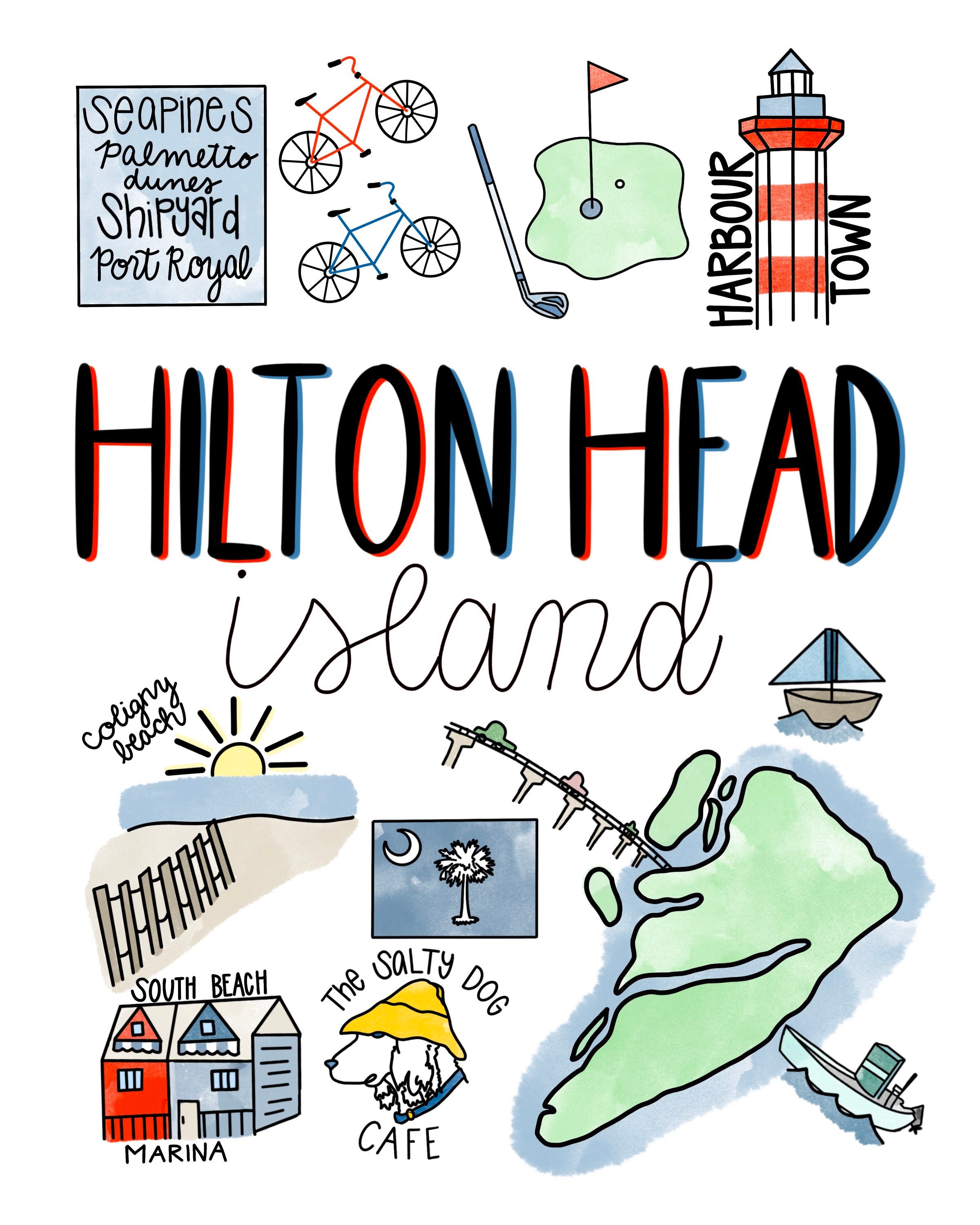 Hilton Head Island Hilton Head Print Hilton Head Wall Decor | Etsy
