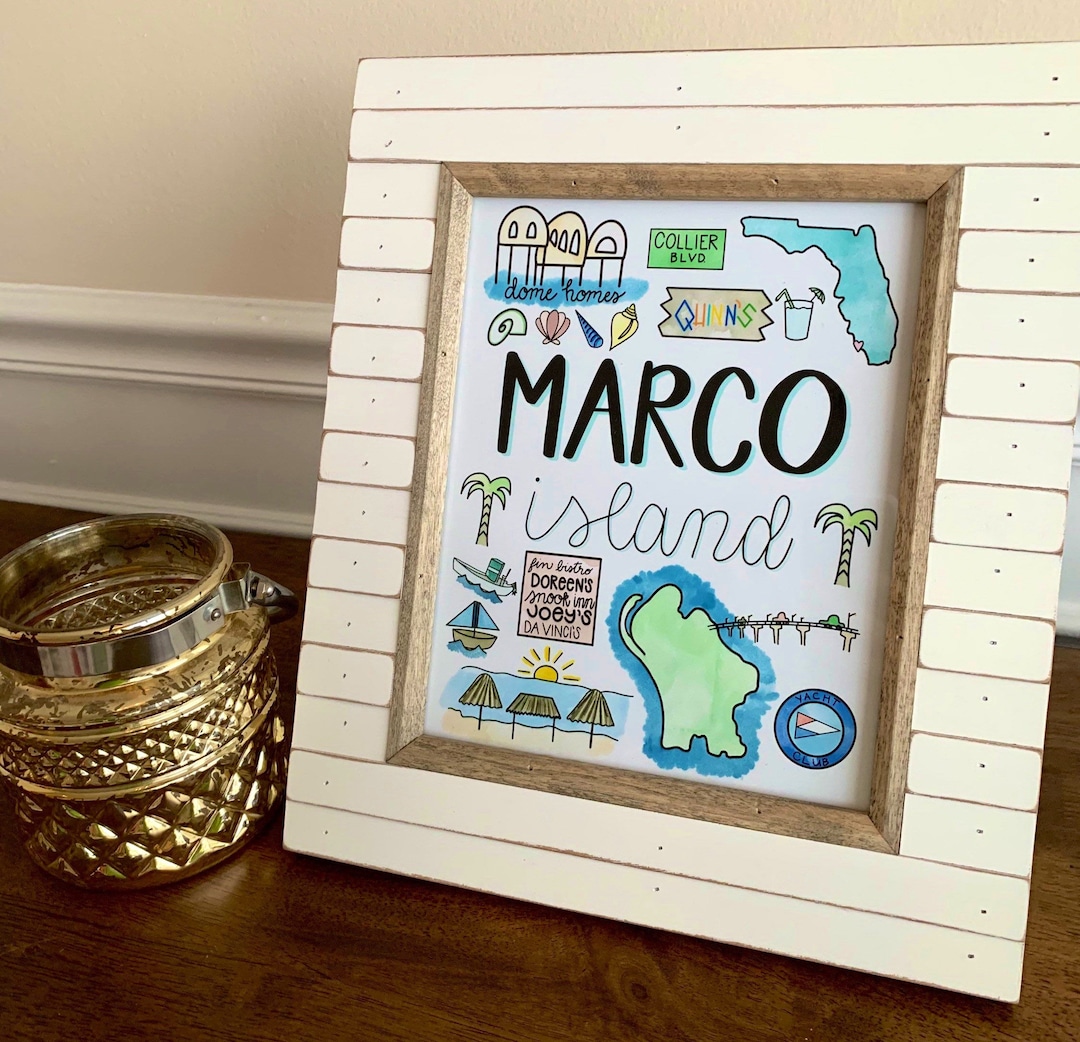 Marco Island, Florida City Print, Marco Island Wall Decor, Florida ...