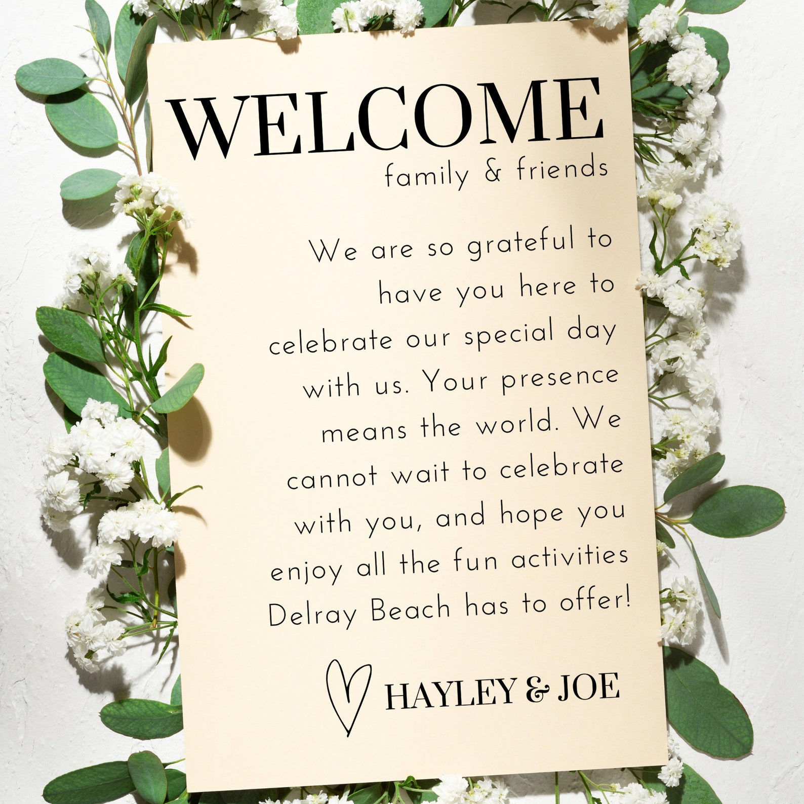 Wedding Welcome Note PENELOPE | Wedding Welcome Itinerary Card ...