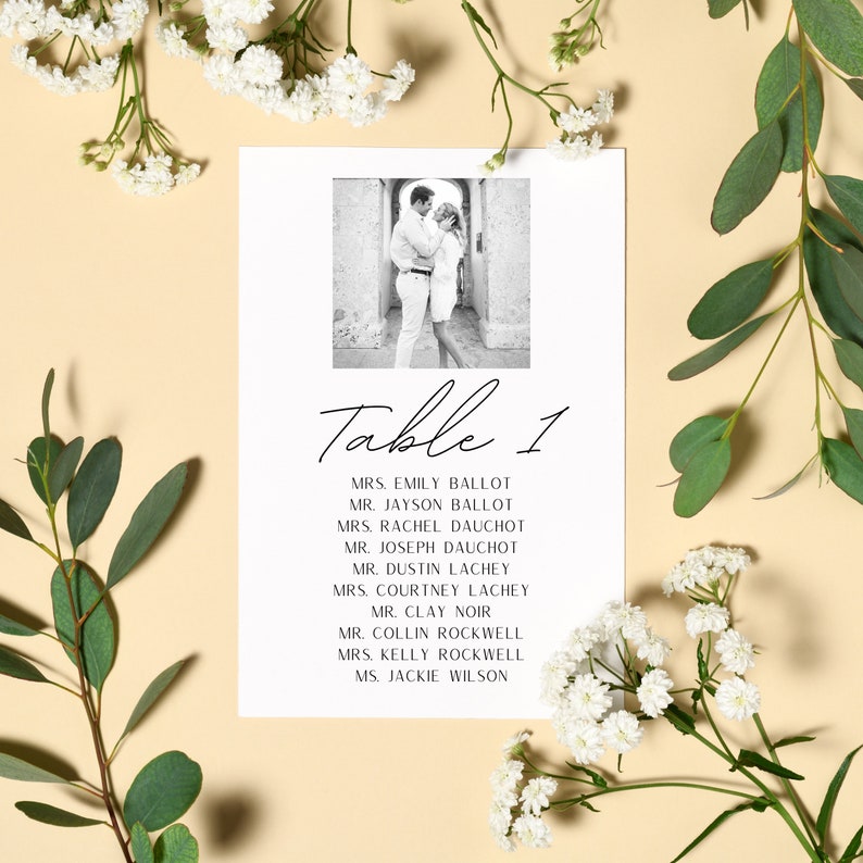 Wedding Photo Seating Chart Template - Digital Download, Instant ...