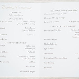 Catholic Ceremony Wedding Program Template - Digital Download - 8.5x11 ...