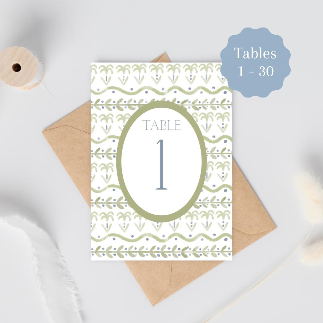 Table Numbers Template - Wedding, Baby Shower Table Numbers, Bridal ...