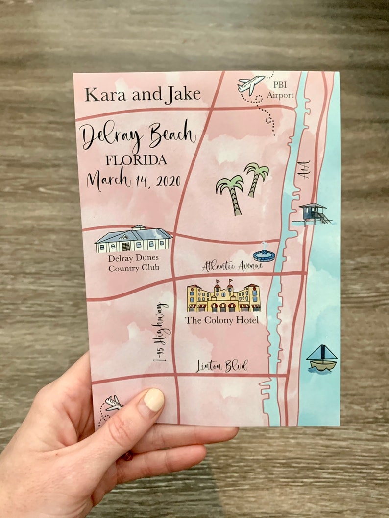 Custom Wedding Map Welcome Guest Map Wedding Any Location - Etsy