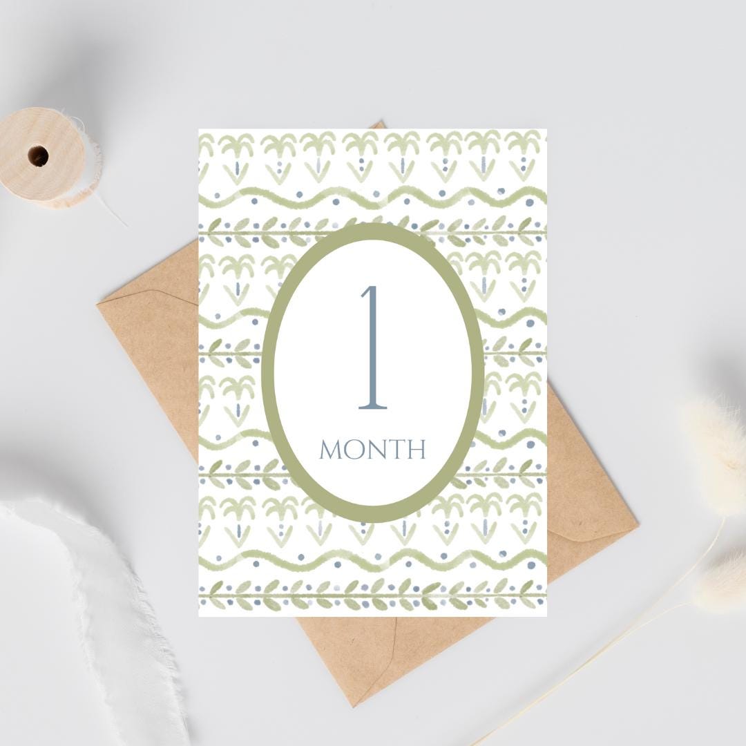 Vintage Monthly Milestone Cards Template | Watercolor Old Florida ...