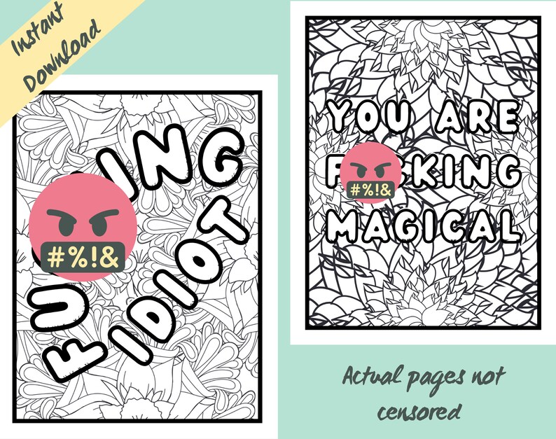 Cuss Word Coloring Pages Volume 2, Swearing Colouring for Adults Dirty ...