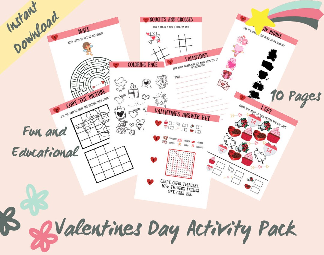 Valentinstags-Aktivitätspaket für Kinder, Valentinstagsparty ...