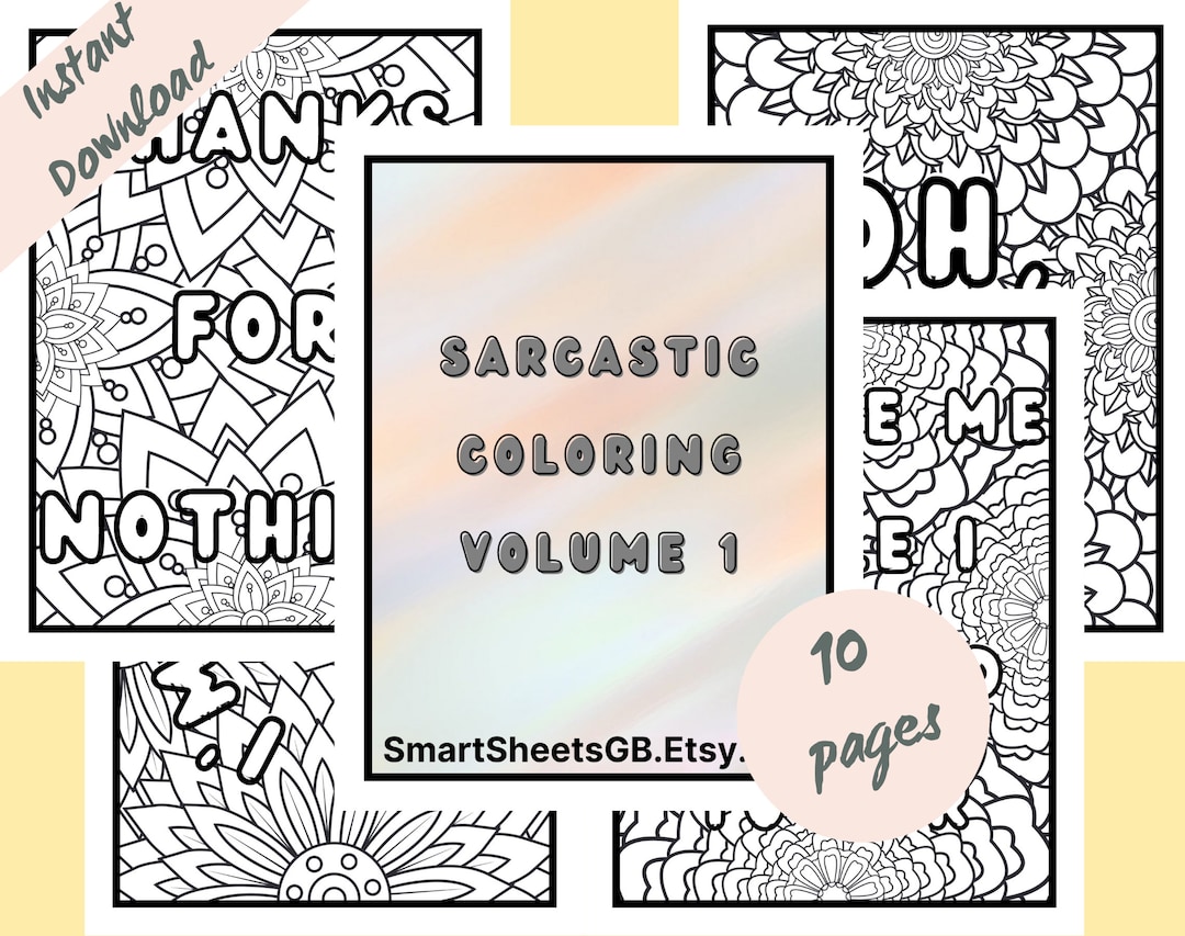 Sarcasm Coloring Pages Volume 1, Sarcastic Colouring for Adults Funny ...