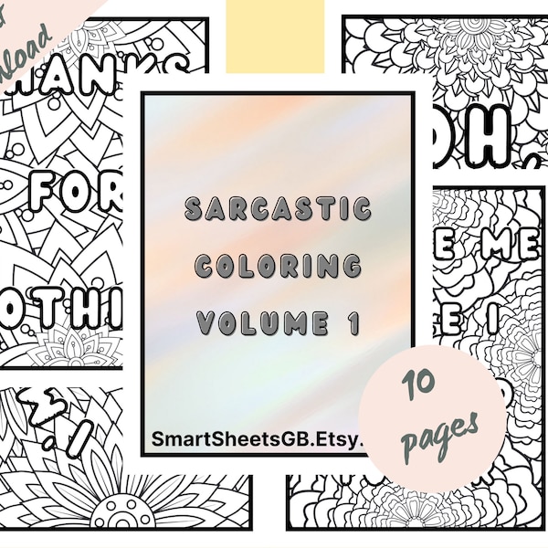 Sarcastic Coloring - Etsy