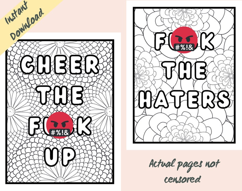 Cuss Word Coloring Pages Volume 1 Swearing Colouring for - Etsy