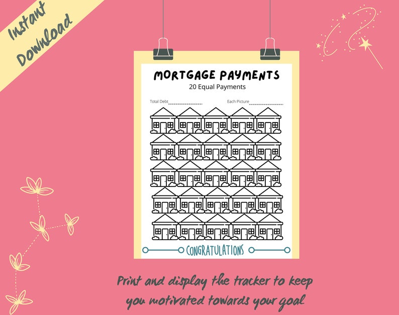 Debt Tracker Coloring Sheet Mortgage Payment Tracker, Printable Debt ...