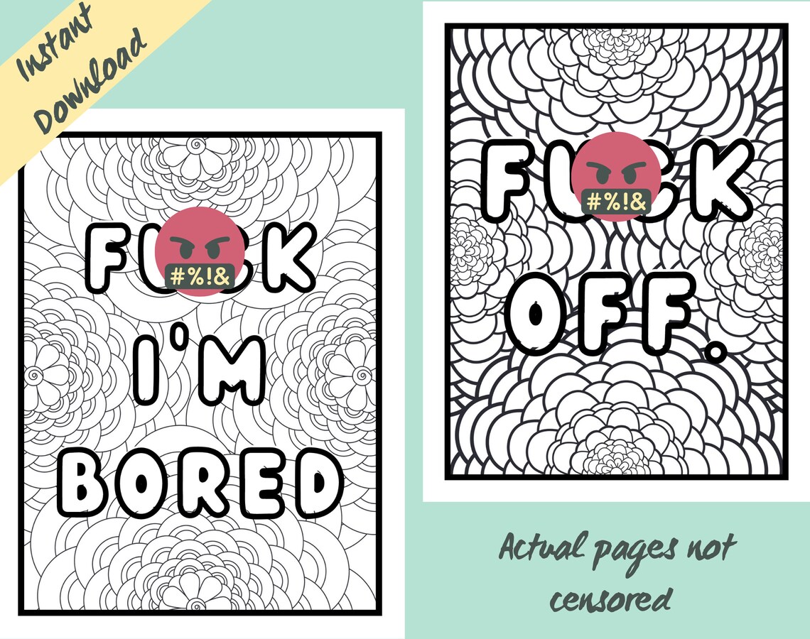 Cuss Word Coloring Pages Volume 2, Swearing Colouring for Adults Dirty ...