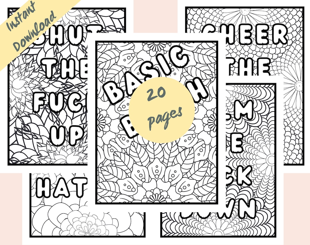 Cuss Word Coloring Pages Volume 1, Swearing Colouring for Adults Dirty ...