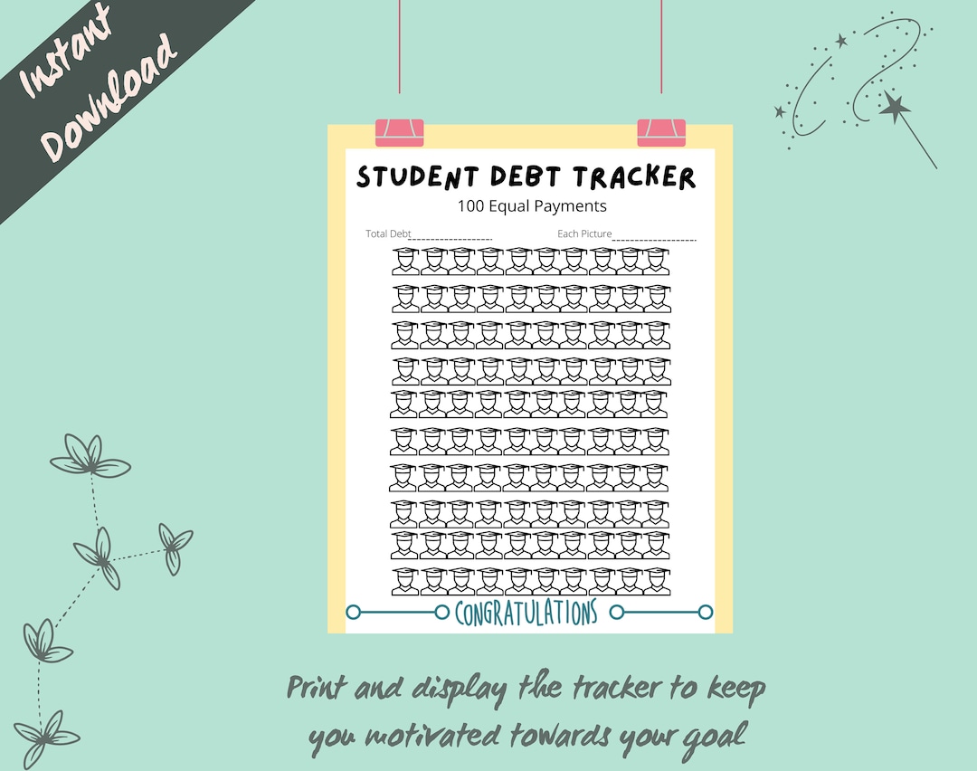 Debt Tracker Coloring Sheet Student Debt Payment Tracker, Printable ...