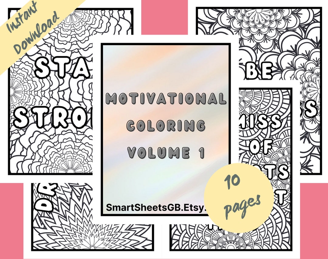Motivational Coloring Pages Volume 1, Inspirational Colouring for ...