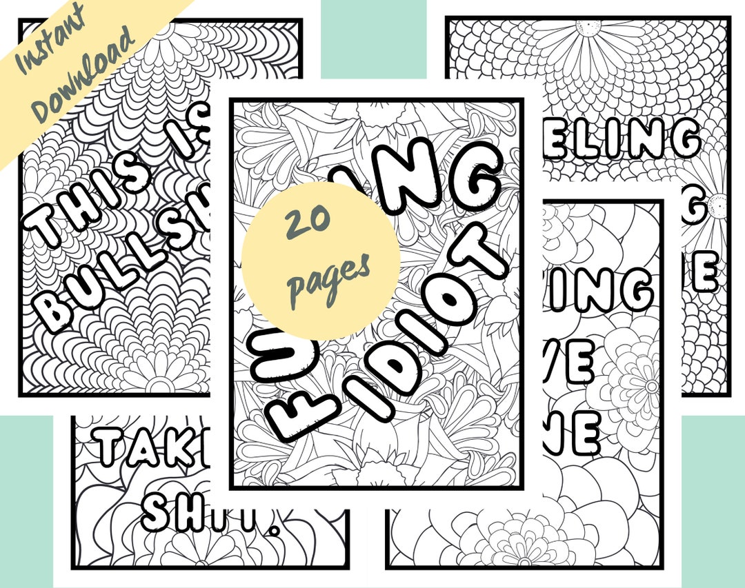Cuss Word Coloring Pages Volume 2, Swearing Colouring for Adults Dirty ...