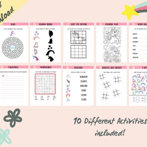Printable Unicorn Games and Activity Sheets. Perfect for Birthday ...