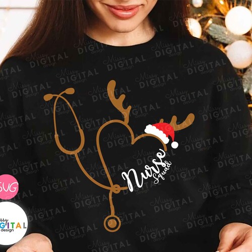 Nurse Squad Svg Reindeer With Stethoscope Svg Christmas Svg - Etsy