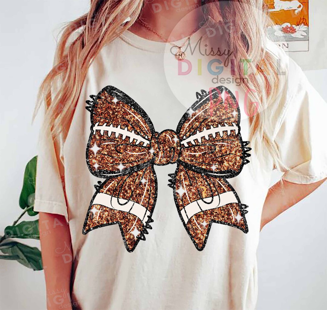 Coquette Football PNG, Football Bow PNG, Glitter Football PNG, Football ...