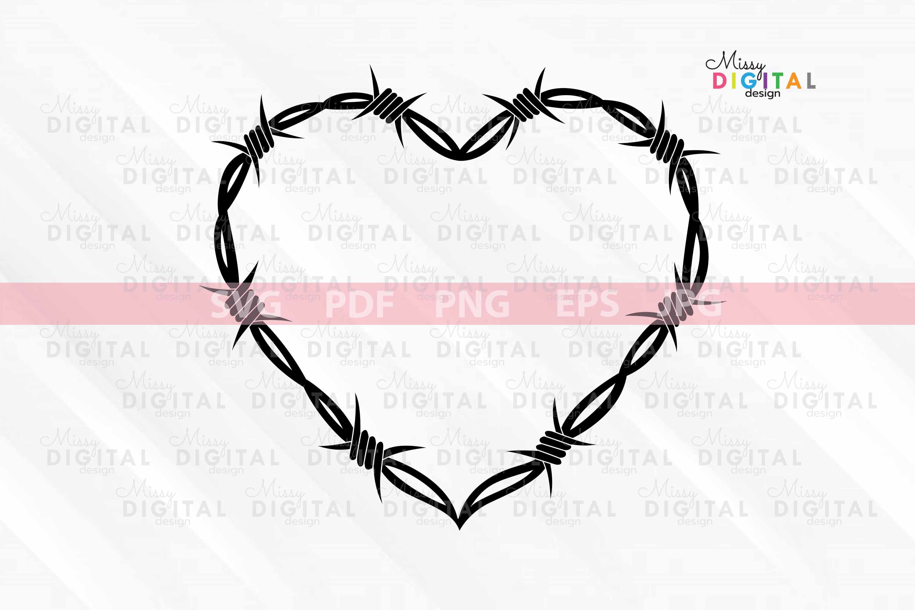 Barbed Wire Heartlove Decor Pngheart Framevector | Etsy