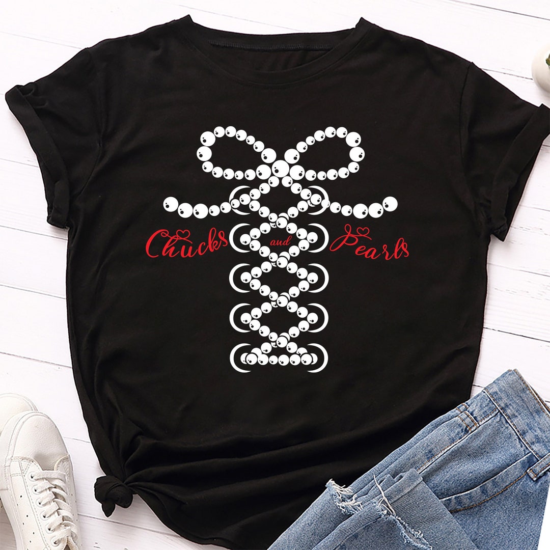 Chucks & Pearls Shoelaces SVG for Women, Shoe Svg, Pearls, Chucks Svg ...