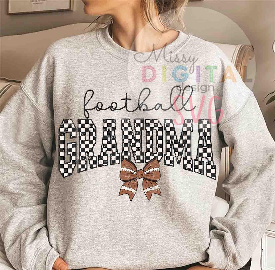 Football Grandma SVG, Checkered Football SVG, Football Mom Bow Svg ...