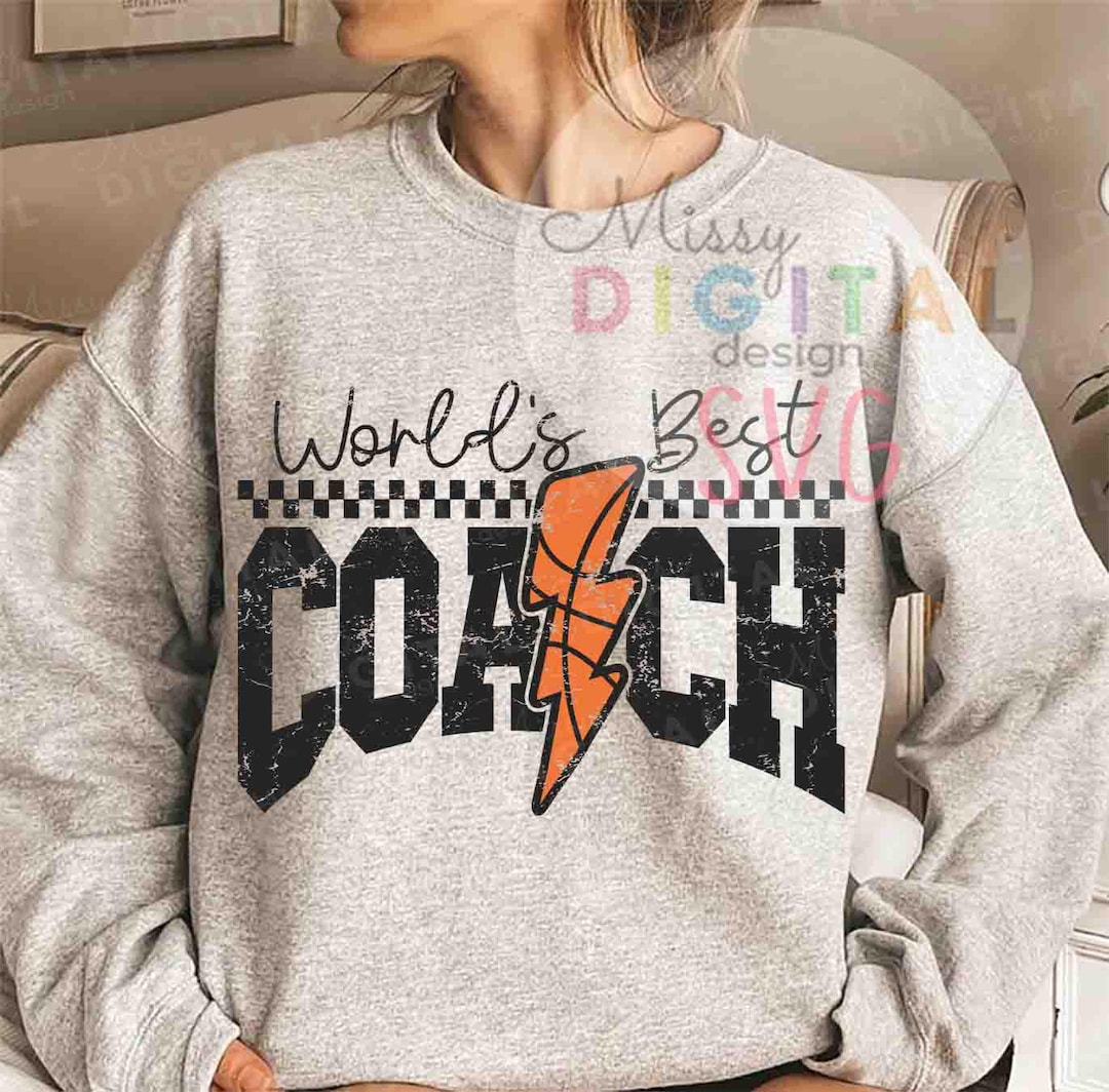 World's Best Coach SVG, Checkered Basketball SVG, Lightning Basketball ...