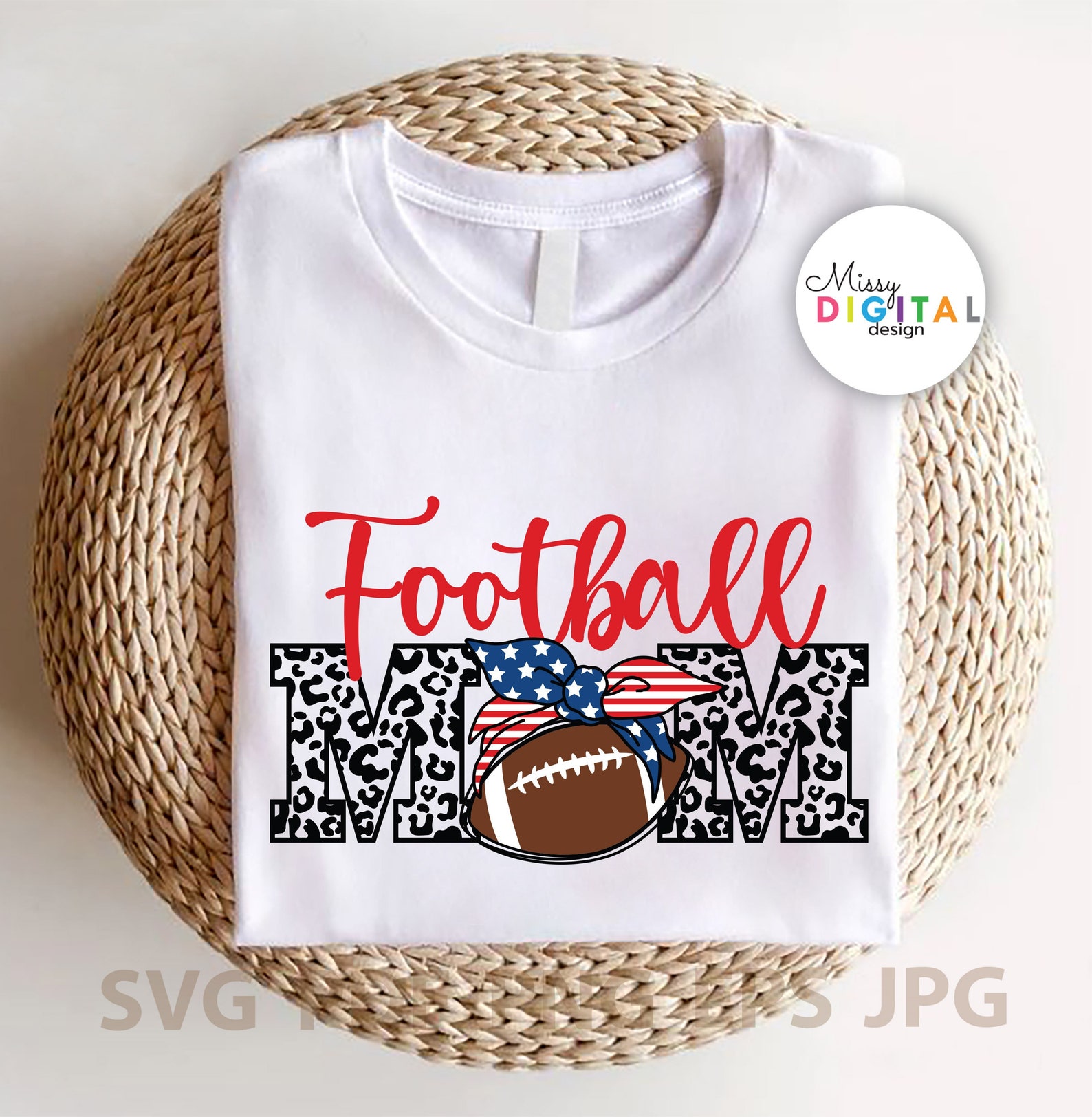 Football Mom Leopard Svgfootball Svgmom Svgfootball | Etsy