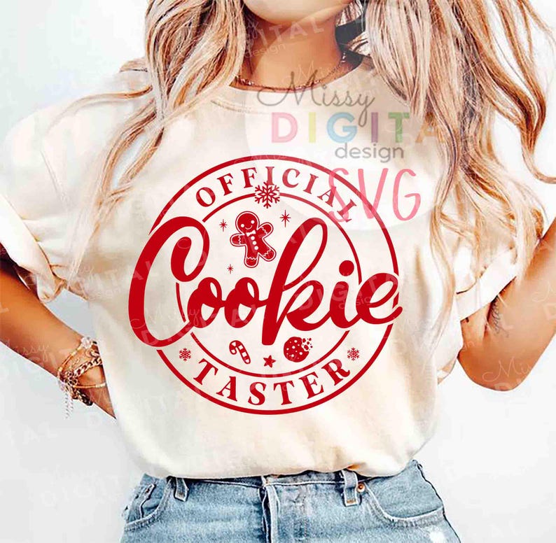 Official Cookie Taster SVG, Christmas Baking Shirt Design (digital ...