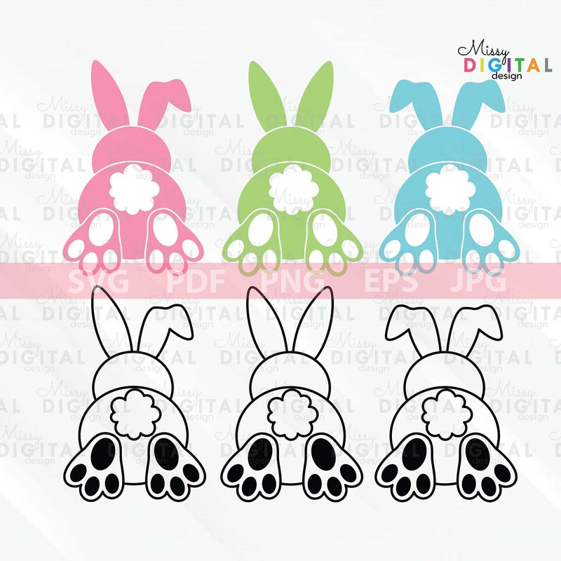 Bunny Butt Clipart - Etsy