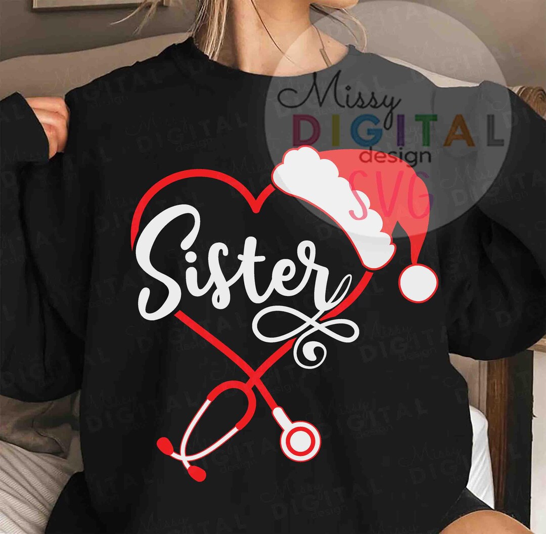 Estetoscópio Irmã SVG PNG, Irmã Natal SVG, Natal svg, Estetoscópio ...
