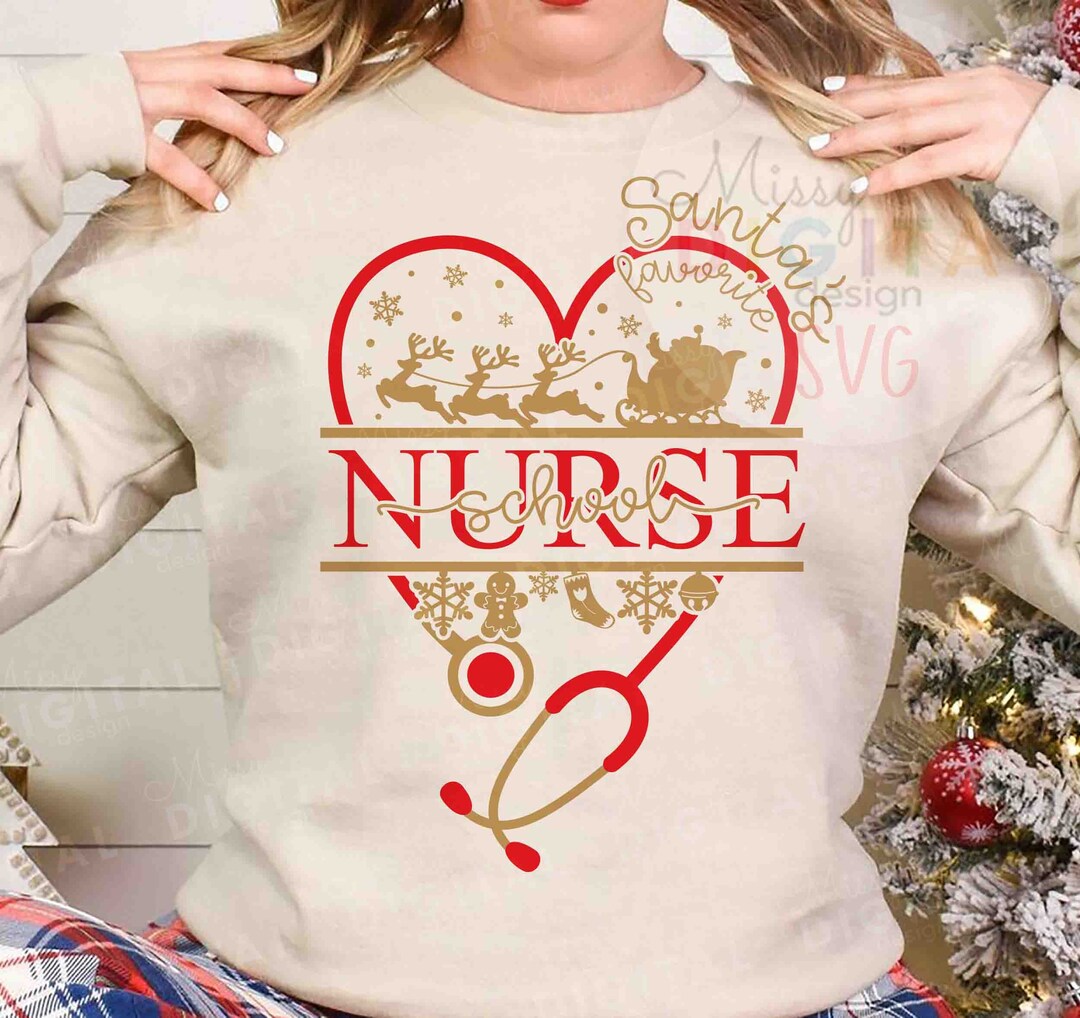 Santa's Favorite School Nurse SVG, Christmas Nurse Svg, School Nurse ...