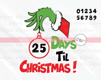 Grinch Hand Days Svg - Etsy