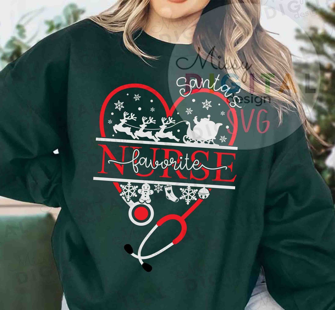 Santa Favorite Nurse SVG, Christmas Nurse Svg, Nurse Svg, Stethoscope ...