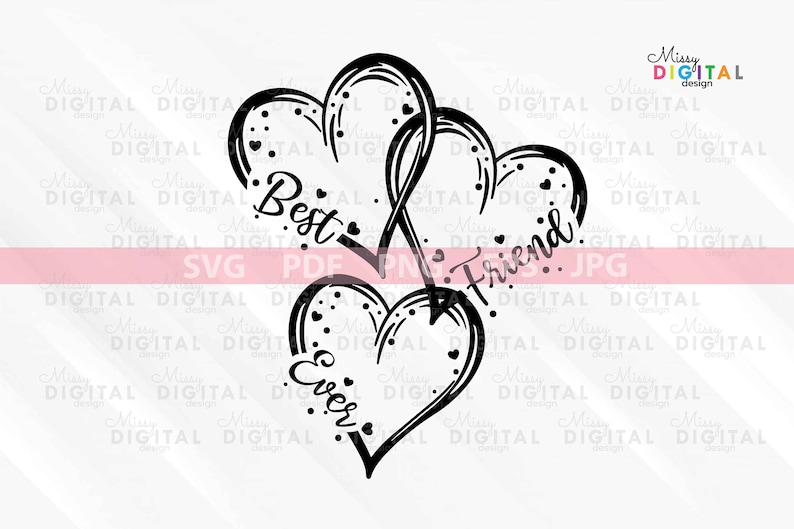 Friend Heart SVG, Friendship Clipart (digital Download) - Etsy