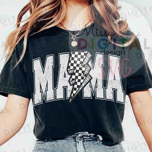 Retro Checkered Mama SVG PNG, Mama Checker Ligtning Bolt PNG, Mama Svg ...