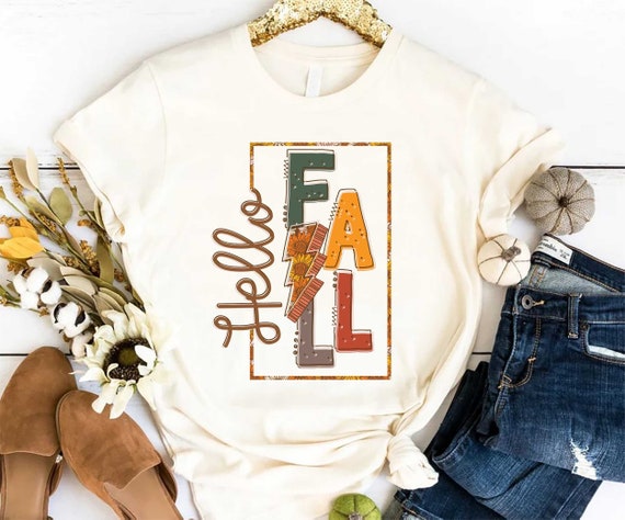 Hello Fall Sublimation Design Downloadretro Fall Lightning - Etsy