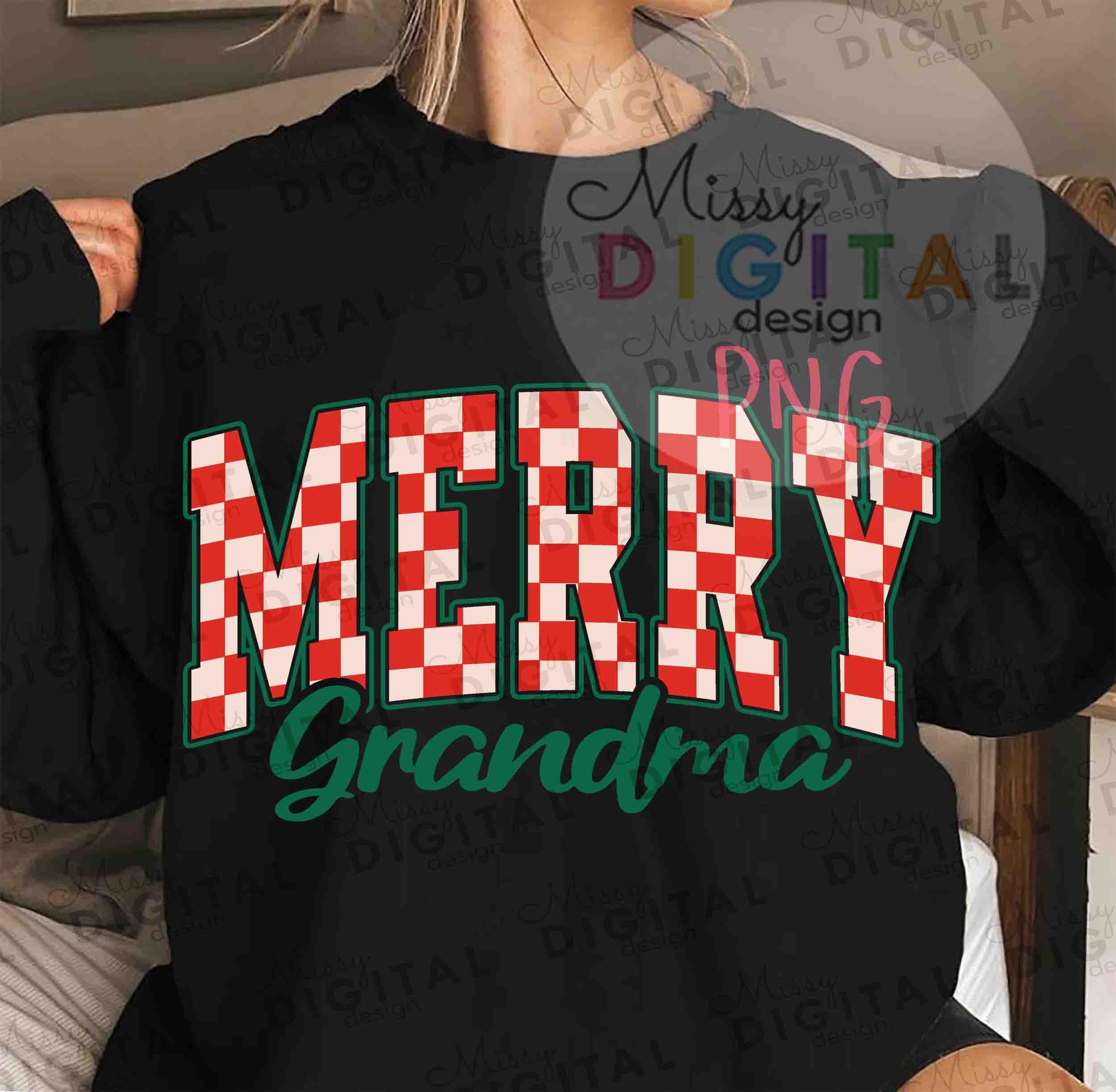 Merry Christmas Varsity PNG, Merry Grandma PNG, Glitter Christmas Shirt Png, Grandma Png ...