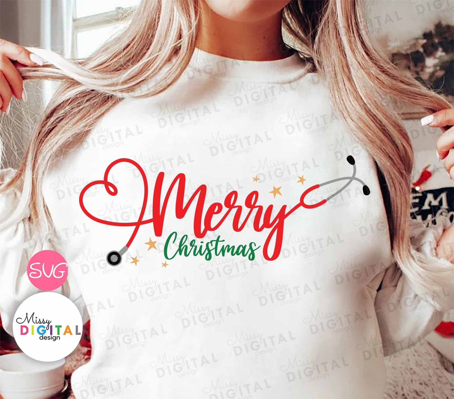 Stethoscope Merry Christmas Svg,nurse Svg,stethoscope Svg,heart ...