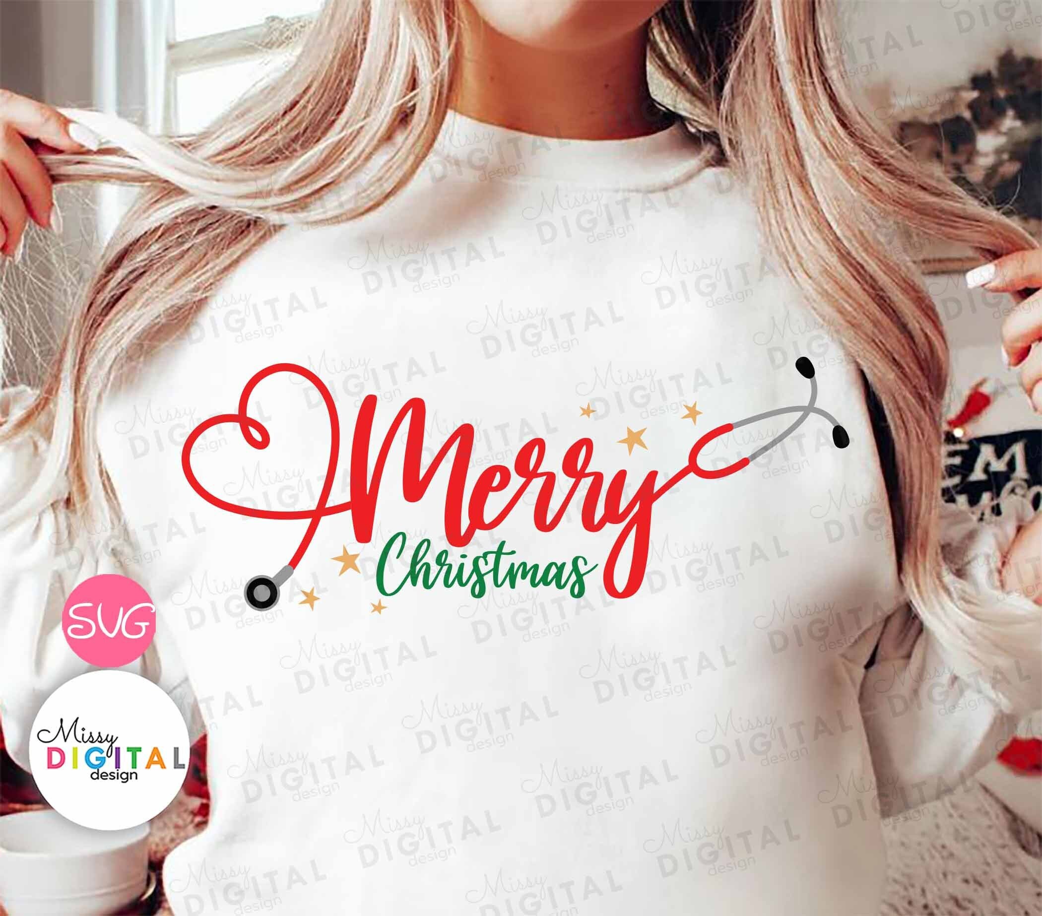 Stethoscope Merry Christmas Svgnurse Svgstethoscope - Etsy
