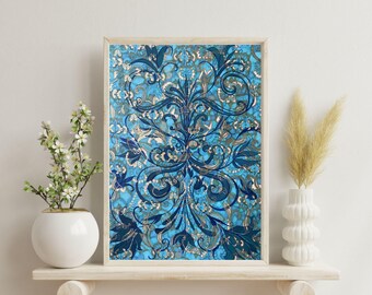 Shades of Blue, Abstract Painting, Inspire, Digital Download - Etsy
