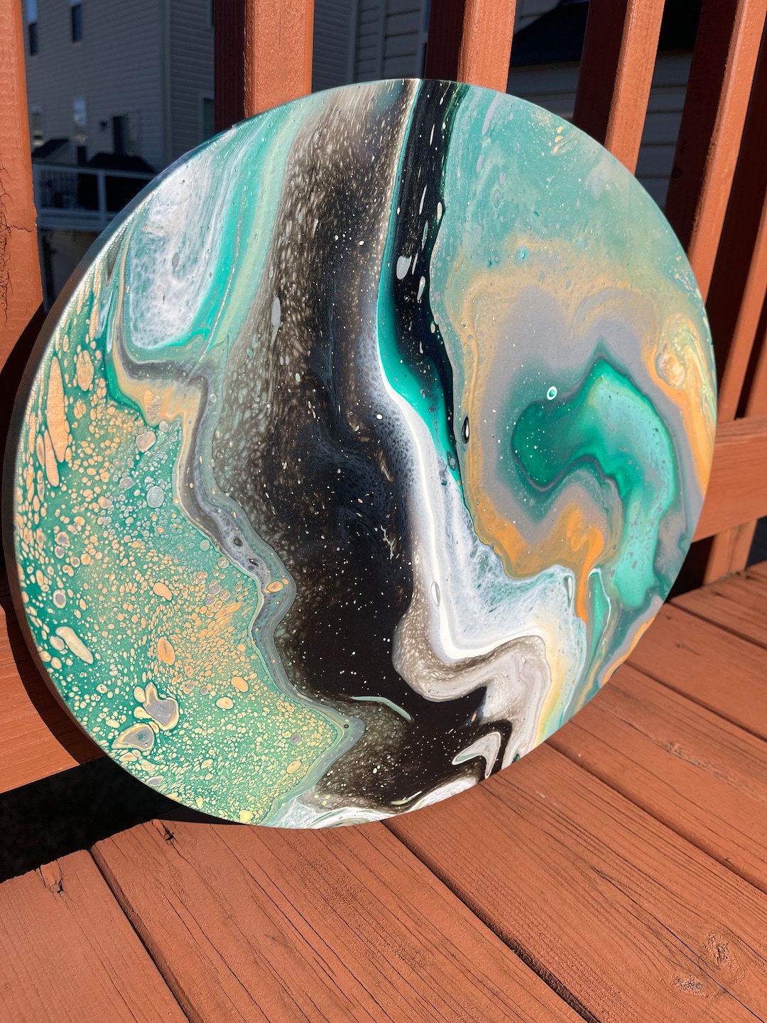 Oval Abstract Painting - Etsy