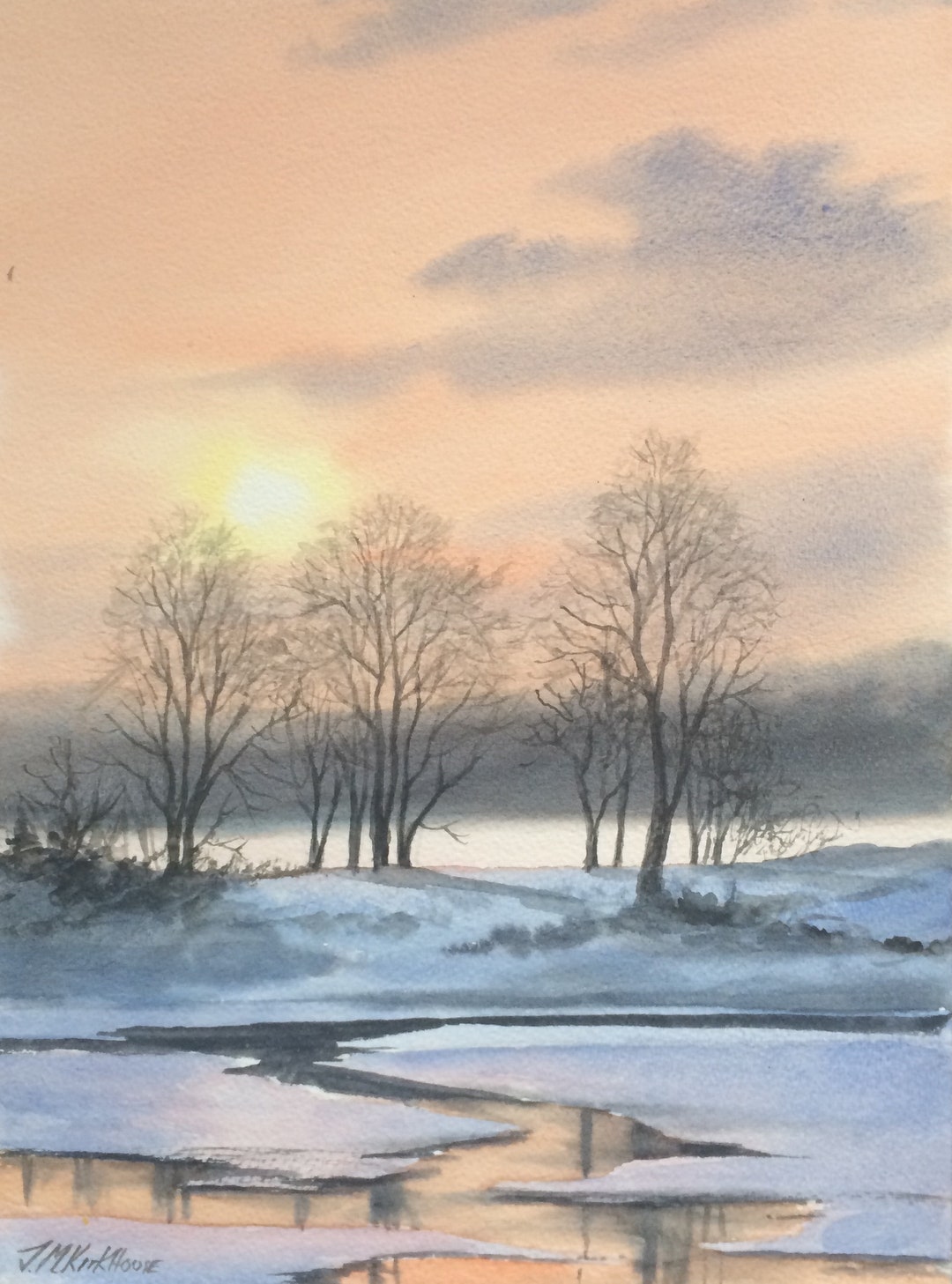 Lower Oder National Park Germany. Original Watercolour Painting 15 X 11 ...